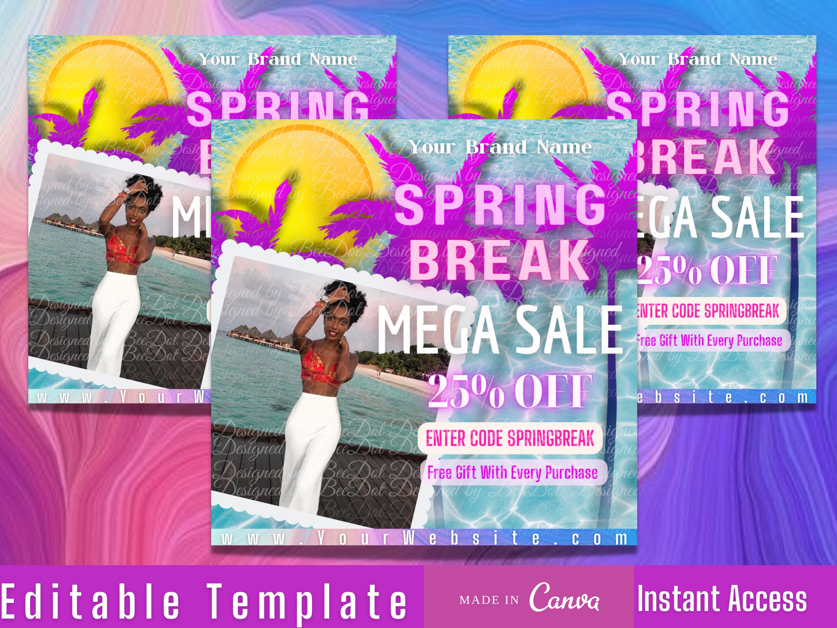 Drawing & Illustration Digital hair flyer branding, summer sale diy ...