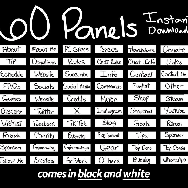 Twitch Overlays Handdrawn - Etsy