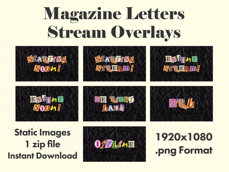 Magazine Letter Stream Overlay: 7 PNG Images (digital Download) - Etsy