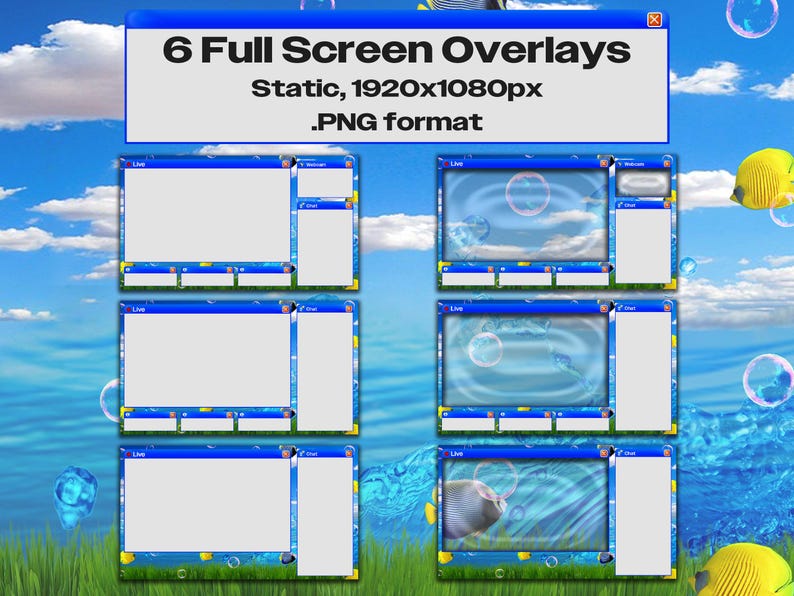 Frutiger Aero Twitch Stream Bundle, Windows XP Inspired (digital ...