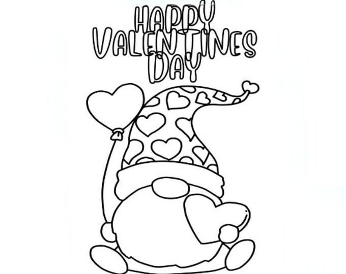 Valentines Coloring Pages- Printable Valentines Day Pages- Hearts ...