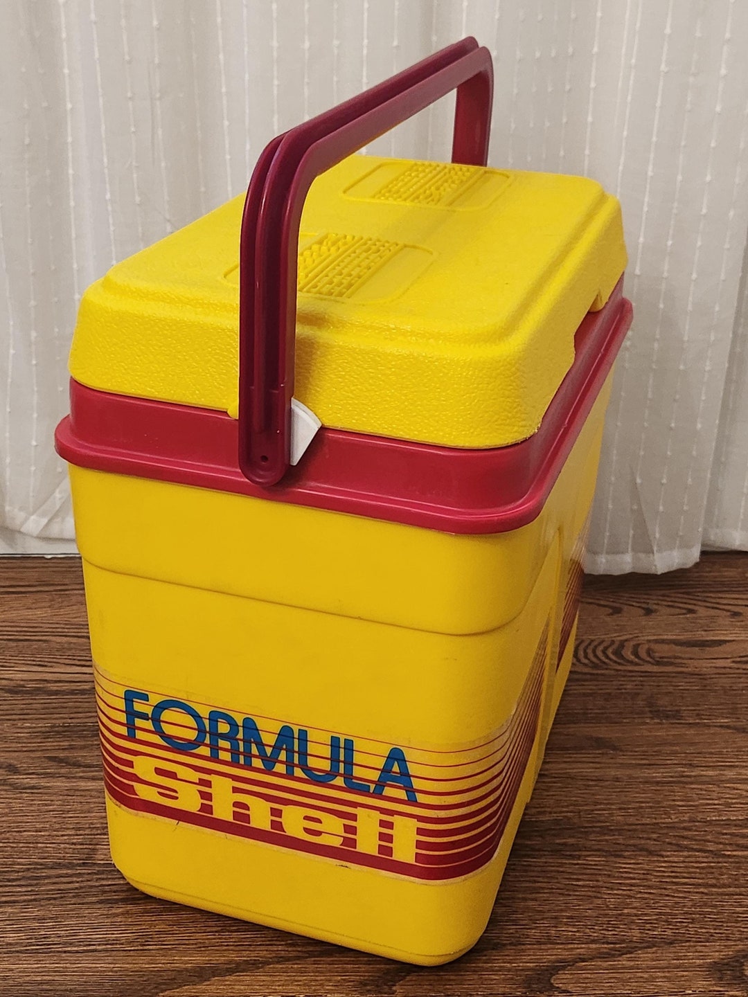 1970s-80s Formula Shell Cooler, Yellow and Red Plastic, Small to Mid ...