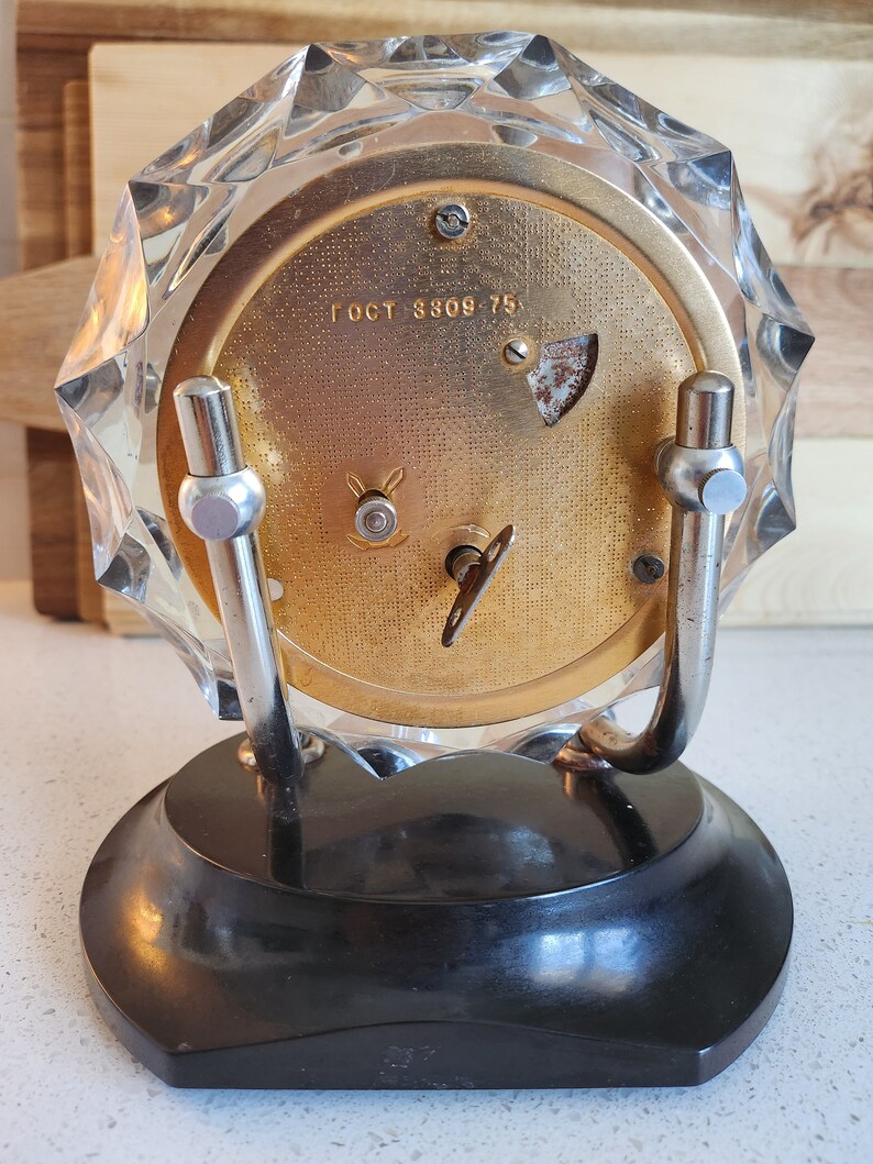 MCM Mechanical Glass Mantle Clock Majak Desk Clock Bakelite - Etsy