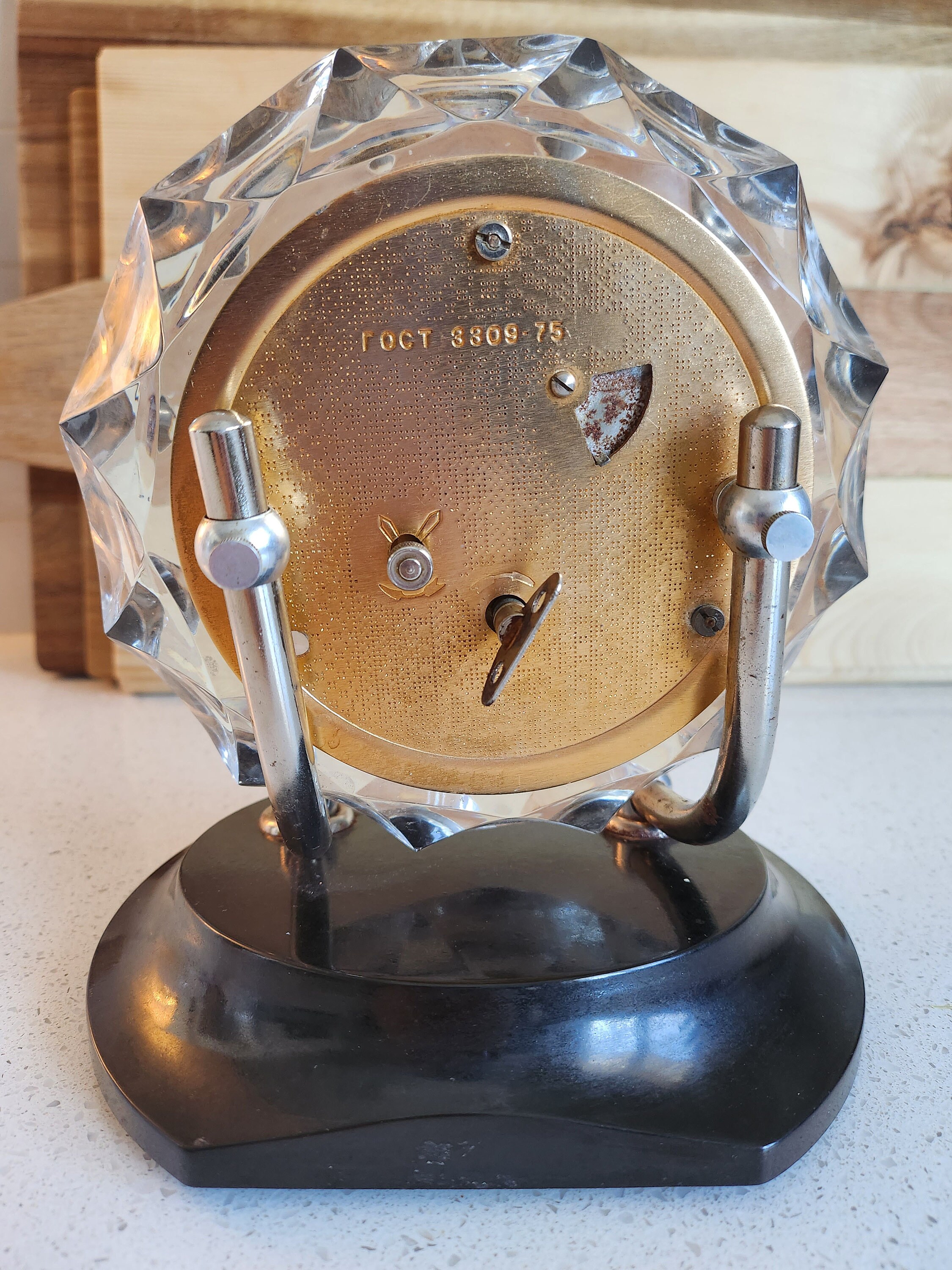 MCM Mechanical Glass Mantle Clock Majak Desk Clock Bakelite - Etsy