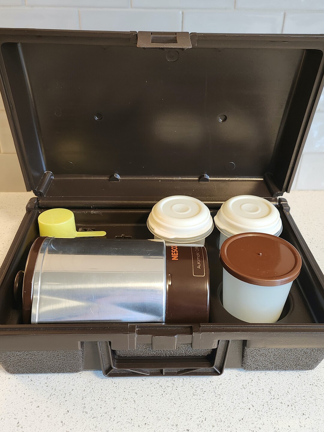 Nesco traveller Coffeemaker Travel Kit, Brown Plastic Carrying Case ...