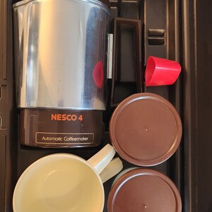 1970s Travel Coffee Maker Set in Case, Nesco 4, Coffee Service for Two ...