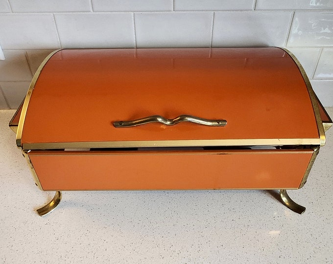 Fire King Casserole Warming Stand Set, MCM, Orange Metal, 2 Candle ...