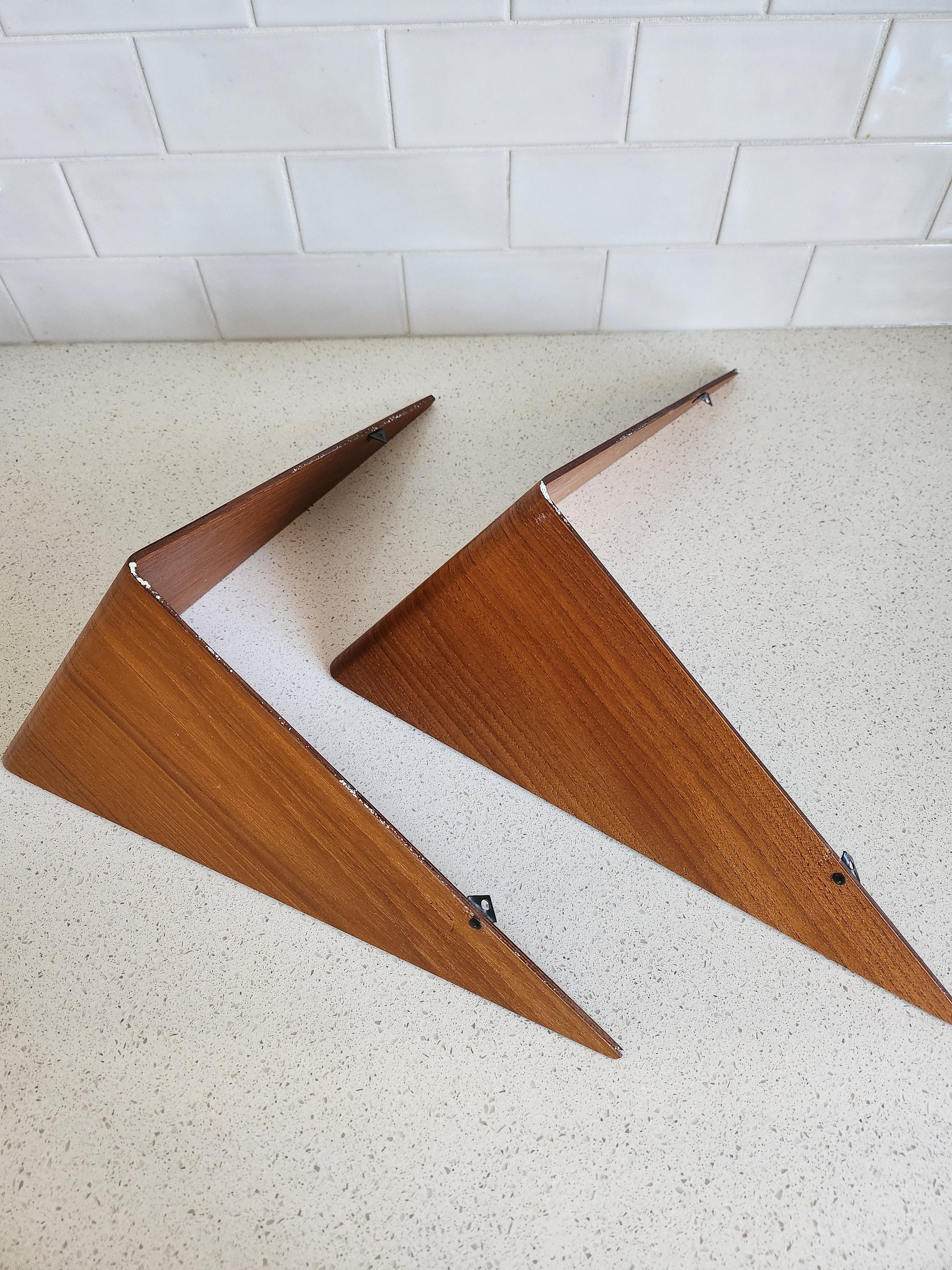 MCM Teak Butterfly Shelves, Poul Cadovius for Cado Denmark, Pair of ...