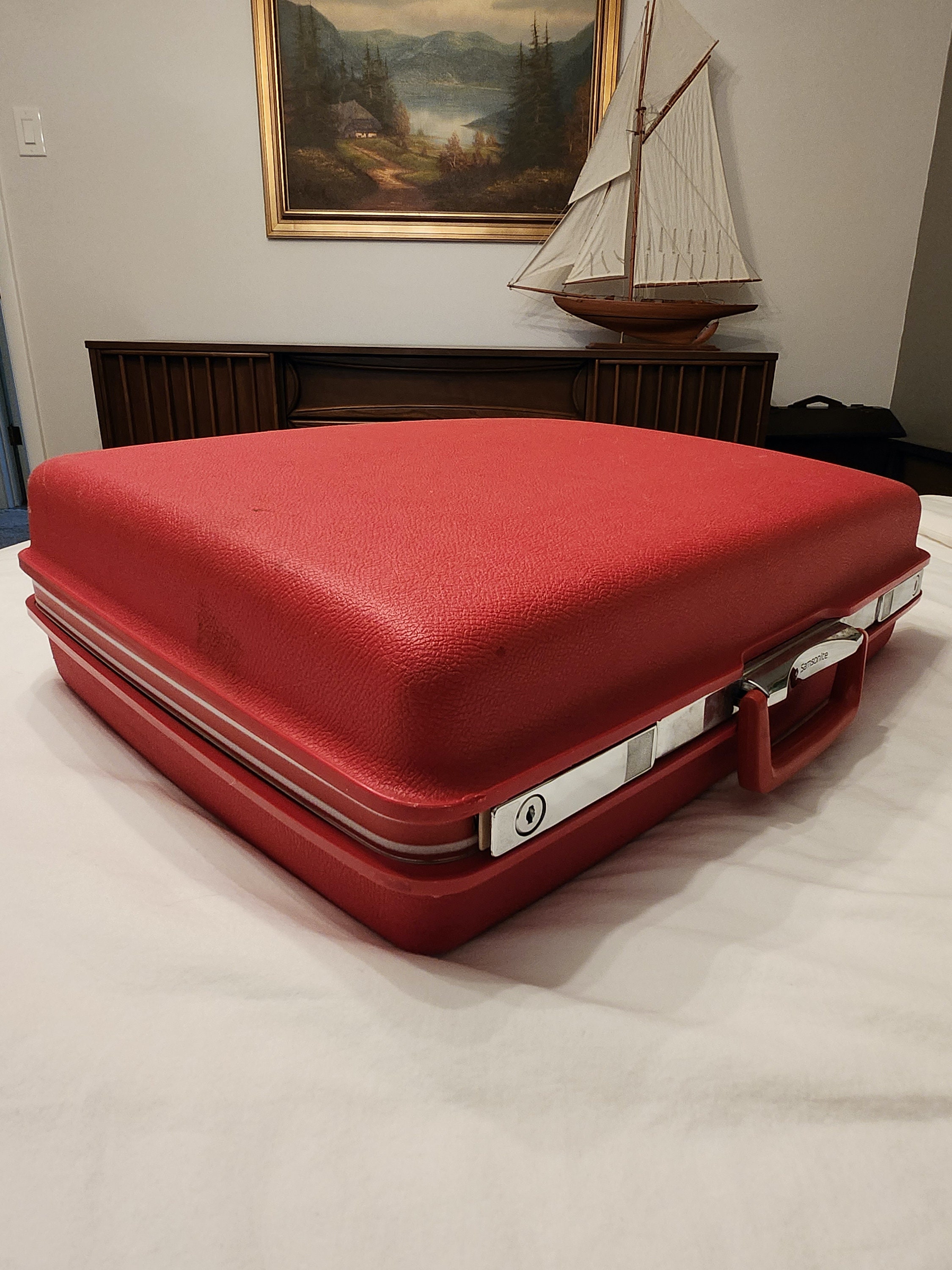 Maleta rígida Samsonite Saturn III, roja, década de 1970, viaje por ...