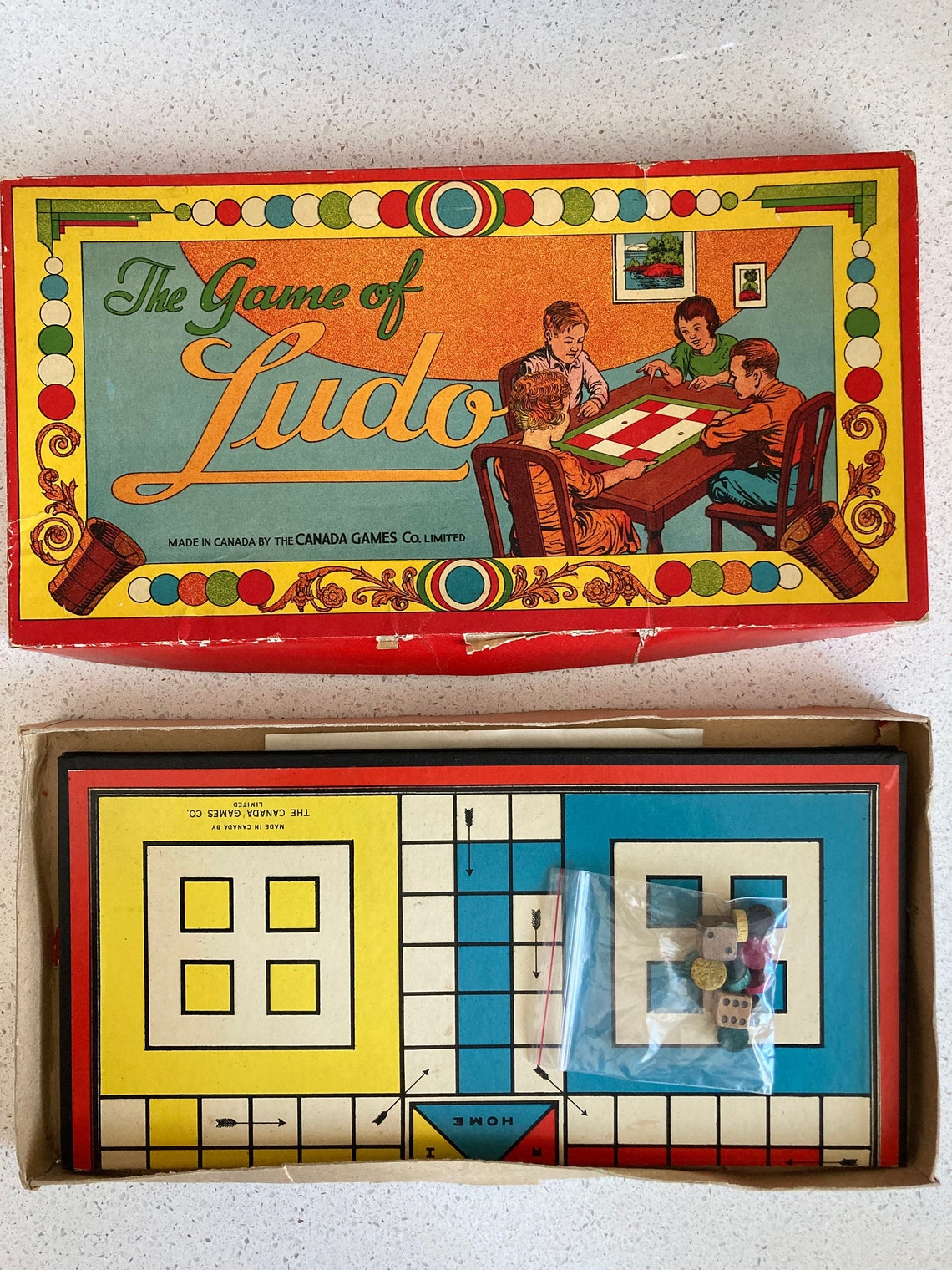 Ludo Vintage Board Game 1940s Made in Canada Vintage Game - Etsy