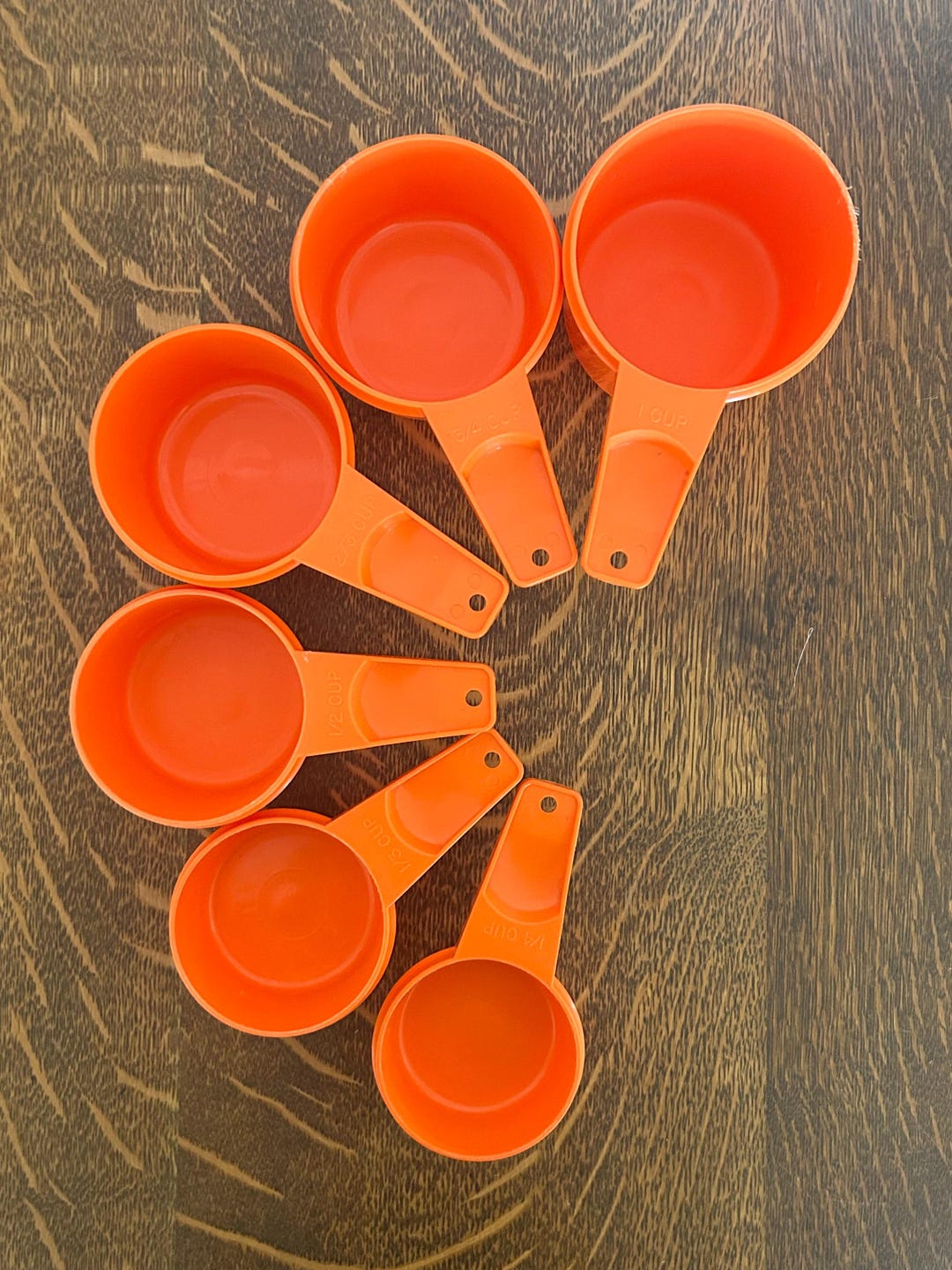 1980s Tupperware Measuring Cups, Set of Six 1/4 to One Cup, Orange ...