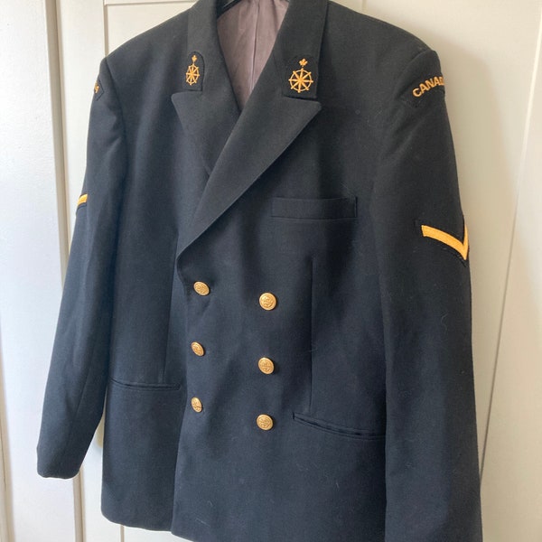 Navy Double Breasted Military Jacket - Etsy