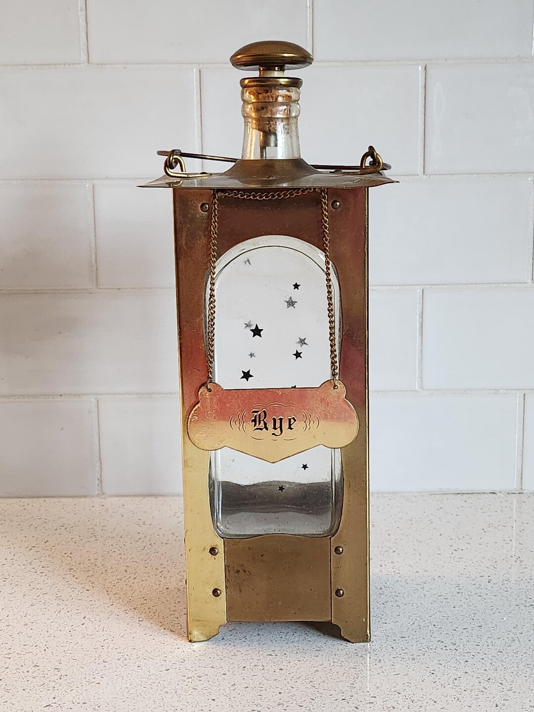 Vintage Musical Decanter, Brass and Glass, Lady and Gentleman ...