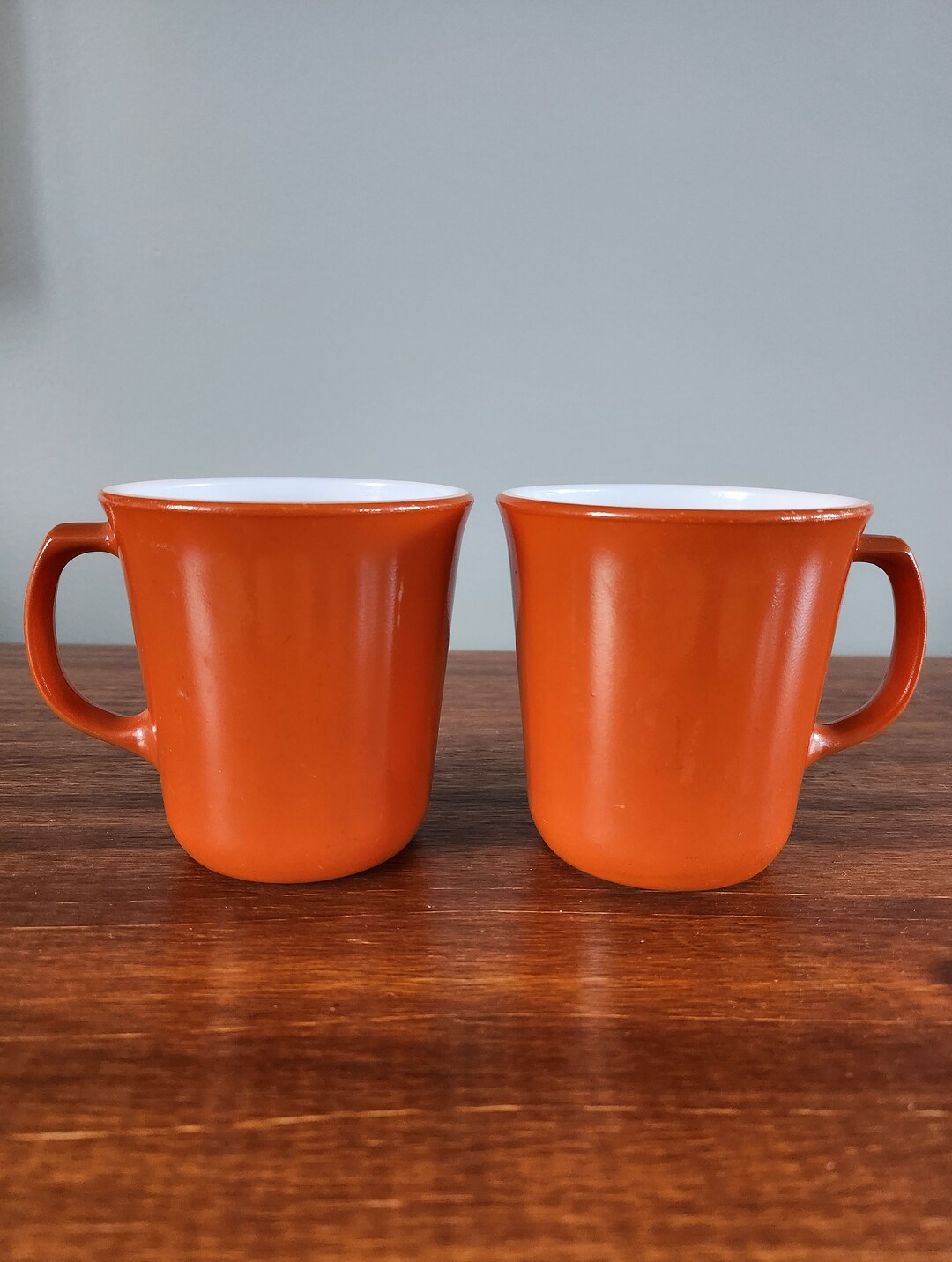 Pair of Vintage Pyrex Mugs, Burnt Orange, 300 Ml Capacity, Set of Two ...