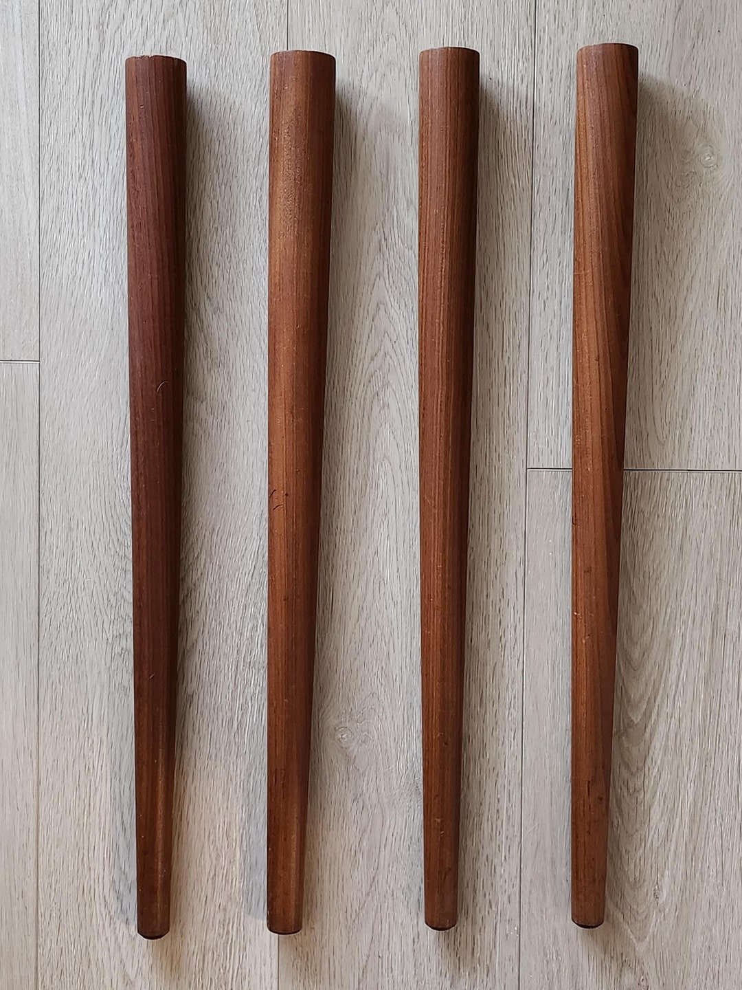 MCM Table Legs, Solid Teak Tapered Legs for Dining Table, Set of Four ...