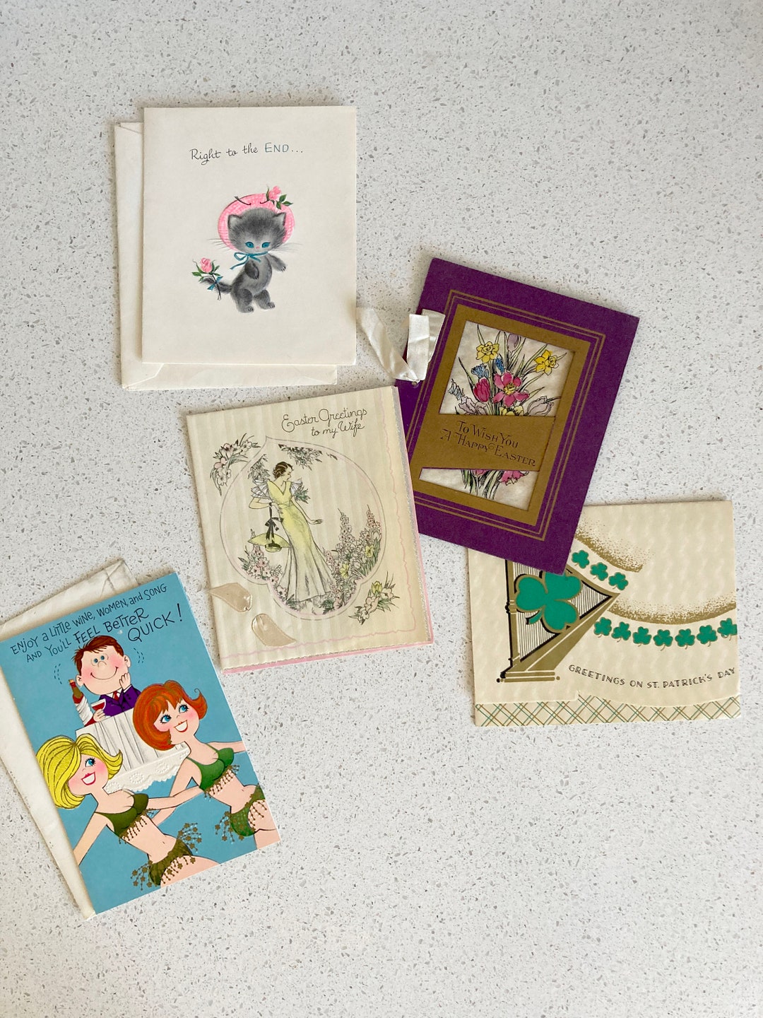 1950s-1970s Greeting Cards 5 Paper Greeting Cards two With - Etsy