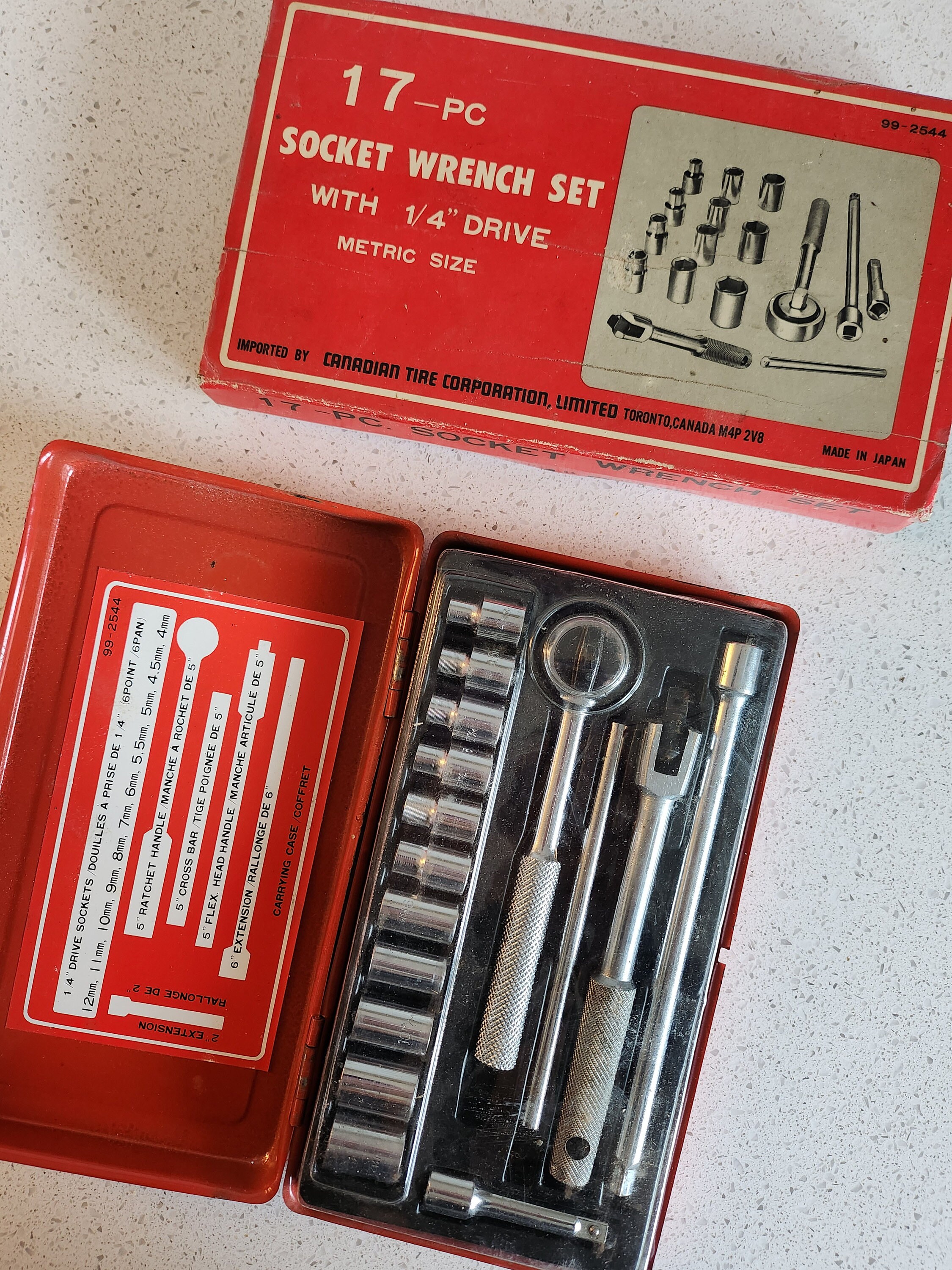 Vintage 17-pc Socket Wrench Set in Metal Case, You Choose Metric or SAE ...