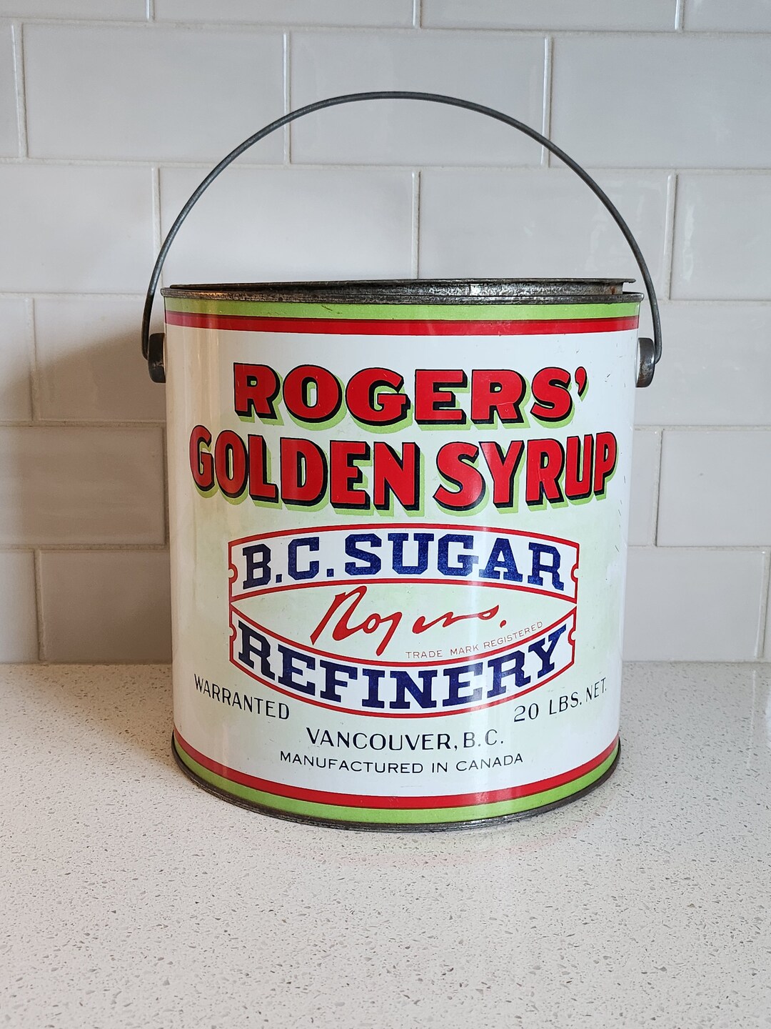 1960s Rogers Golden Syrup Tin, Huge 20 Lb Size With Handle, Empty, Mcm ...
