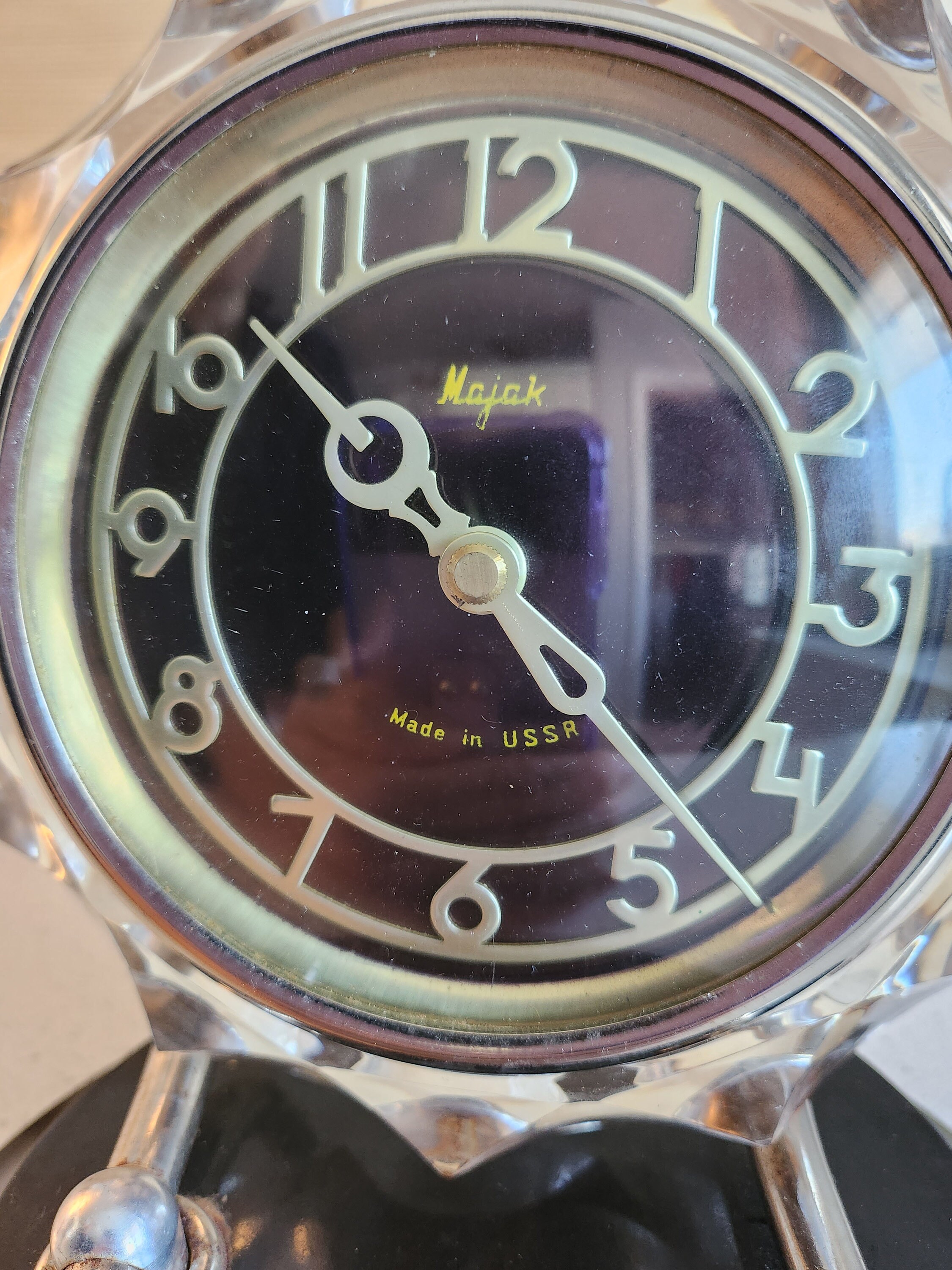 MCM Mechanical Glass Mantle Clock Majak Desk Clock Bakelite - Etsy