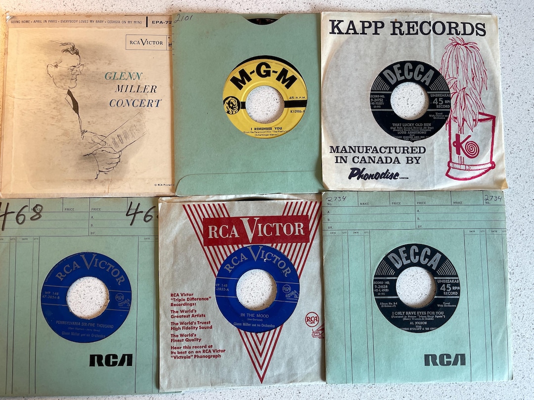 1950s 45rpm Vinyl Records, Group of Six, Jazz Music, Big Band, Vintage ...