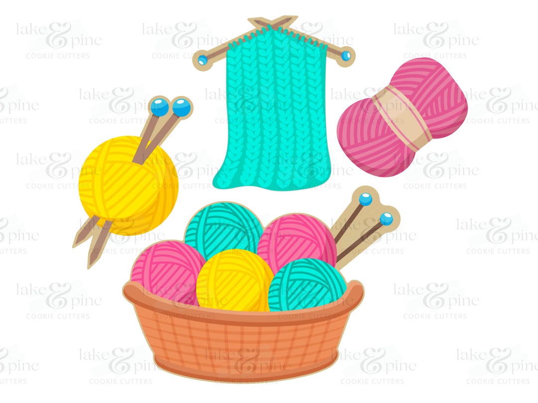 Knitting Cookie Cutter Set of 4 - Etsy