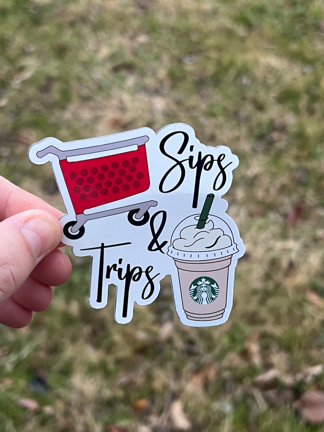 Vinyl Sticker 3” | Sips and Trips | Target | Starbucks | Laptop Sticker ...