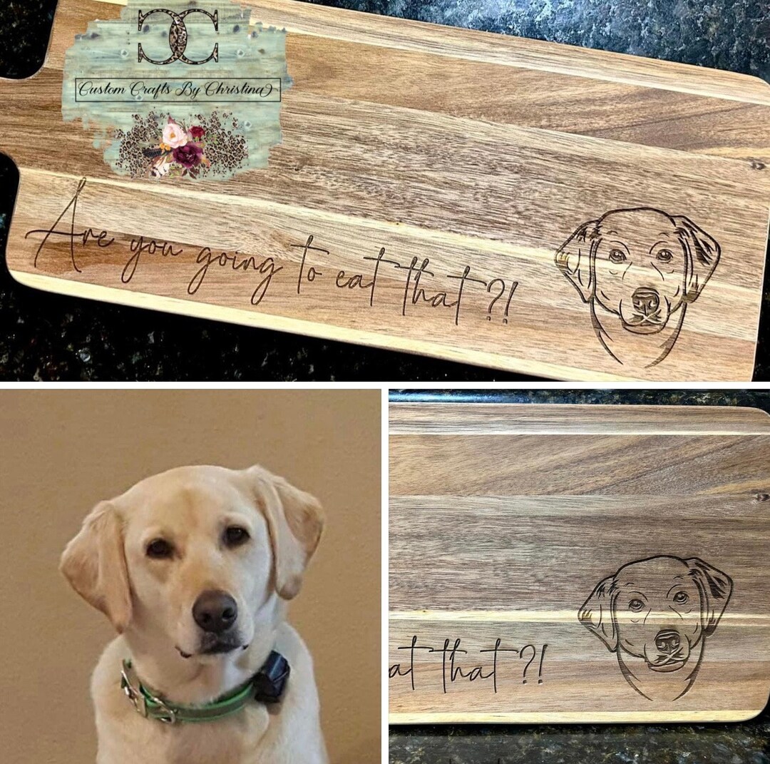 Pet Photo Engraved Cutting Board, Dog Cutting Board, Personalized ...