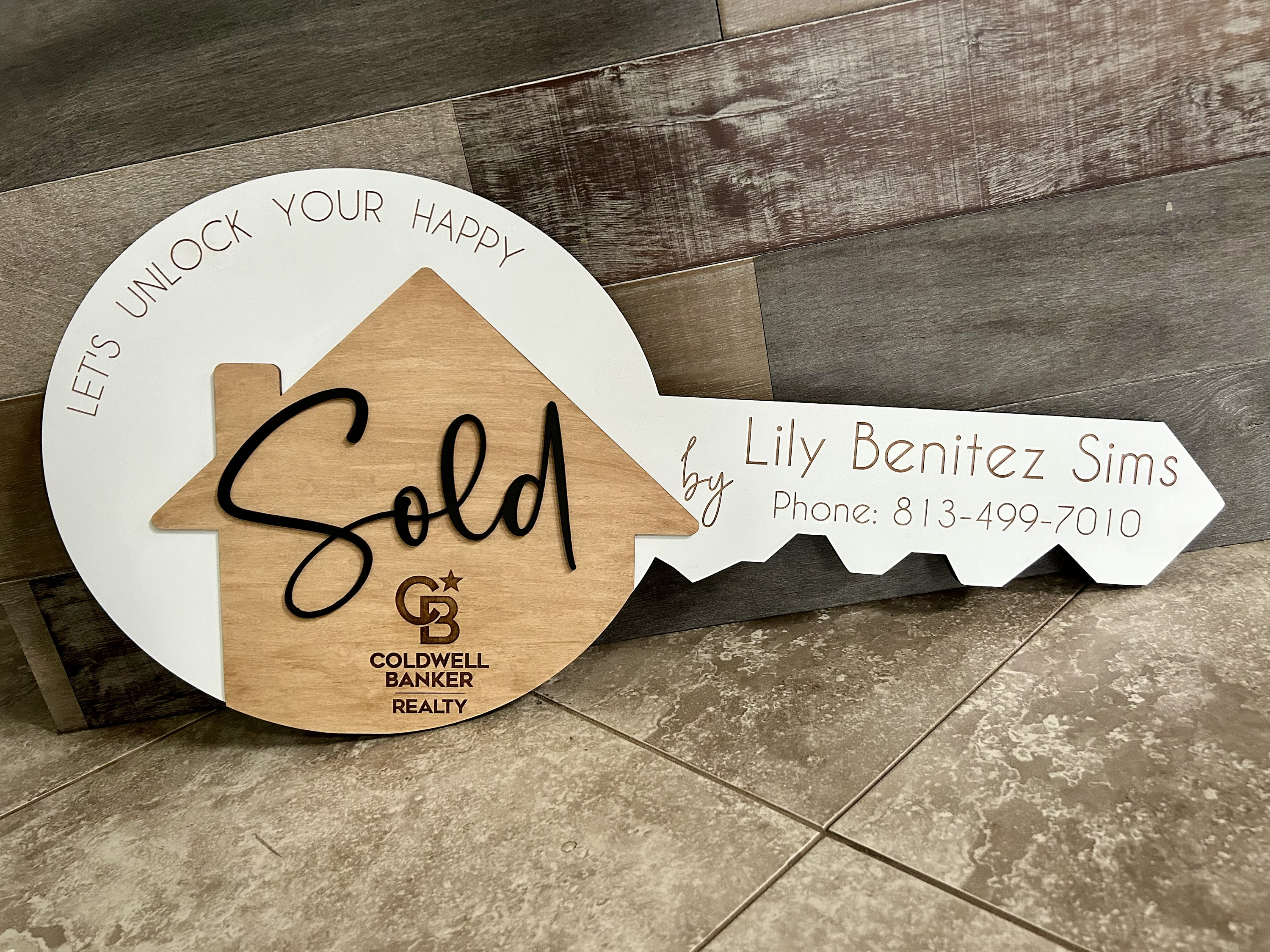 Personalized Realtor Key | Realtor Wood Key Sign | Sold Sign | Realtor ...