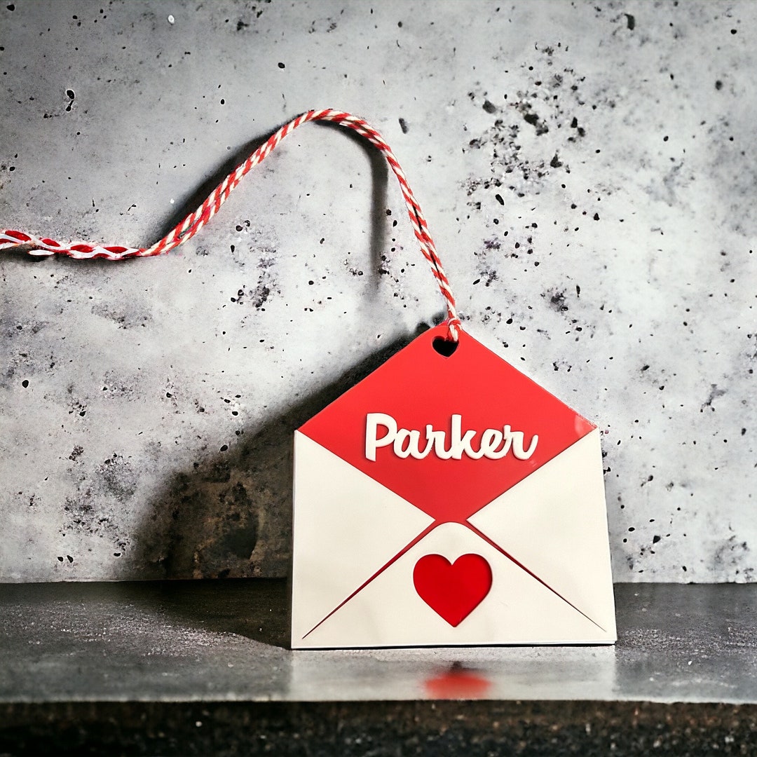 Valentines Day Name Tags/ Heart Envelope Name Tags/ Valentines Name ...