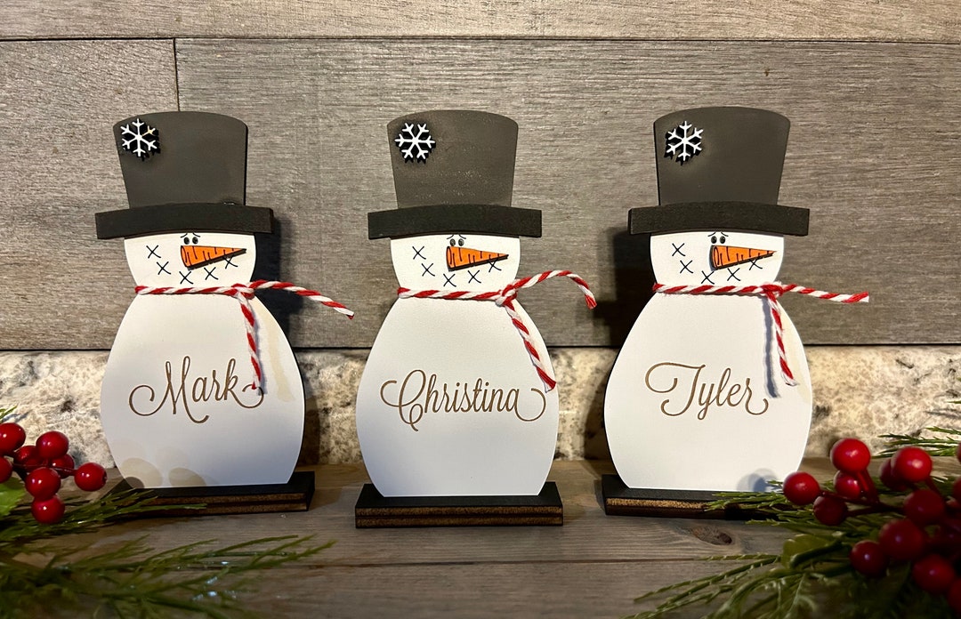 Personalized Snowman | Christmas Name Tags | Christmas Custom Wood ...