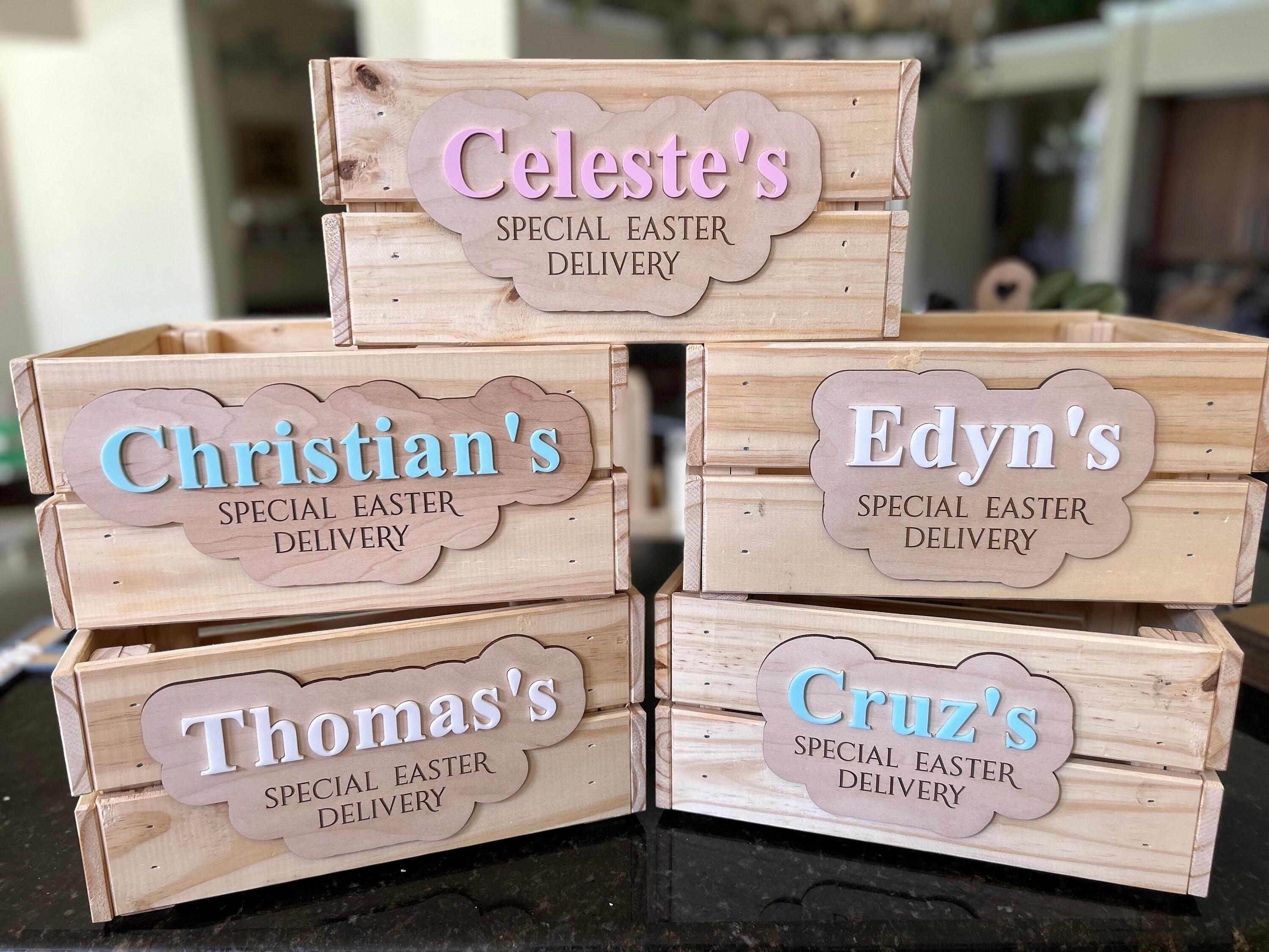 DELUXE Easter Crate | Personalized Crate | Easter Bunny Box | Easter Egg Crate | Easter Basket ...