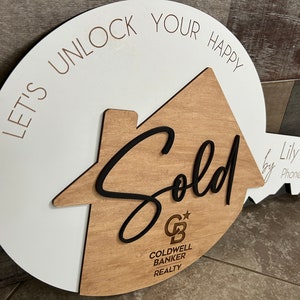 Personalized Realtor Key | Realtor Wood Key Sign | Sold Sign | Realtor ...