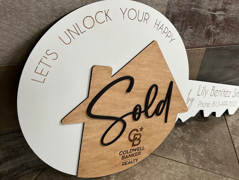 Personalized Realtor Key | Realtor Wood Key Sign | Sold Sign | Realtor ...