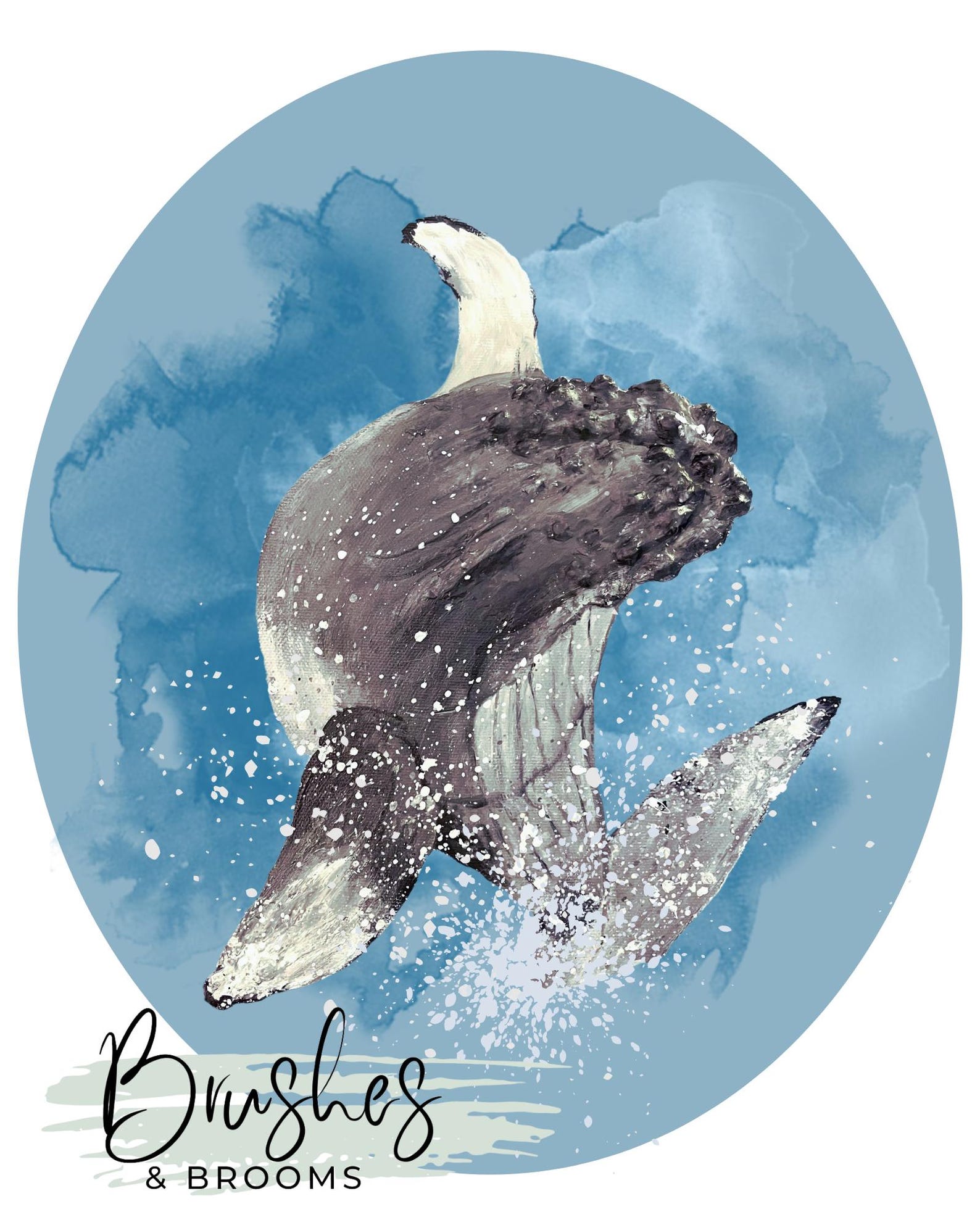 Walter the Blue Whale: Ocean Animal Portrait - Etsy