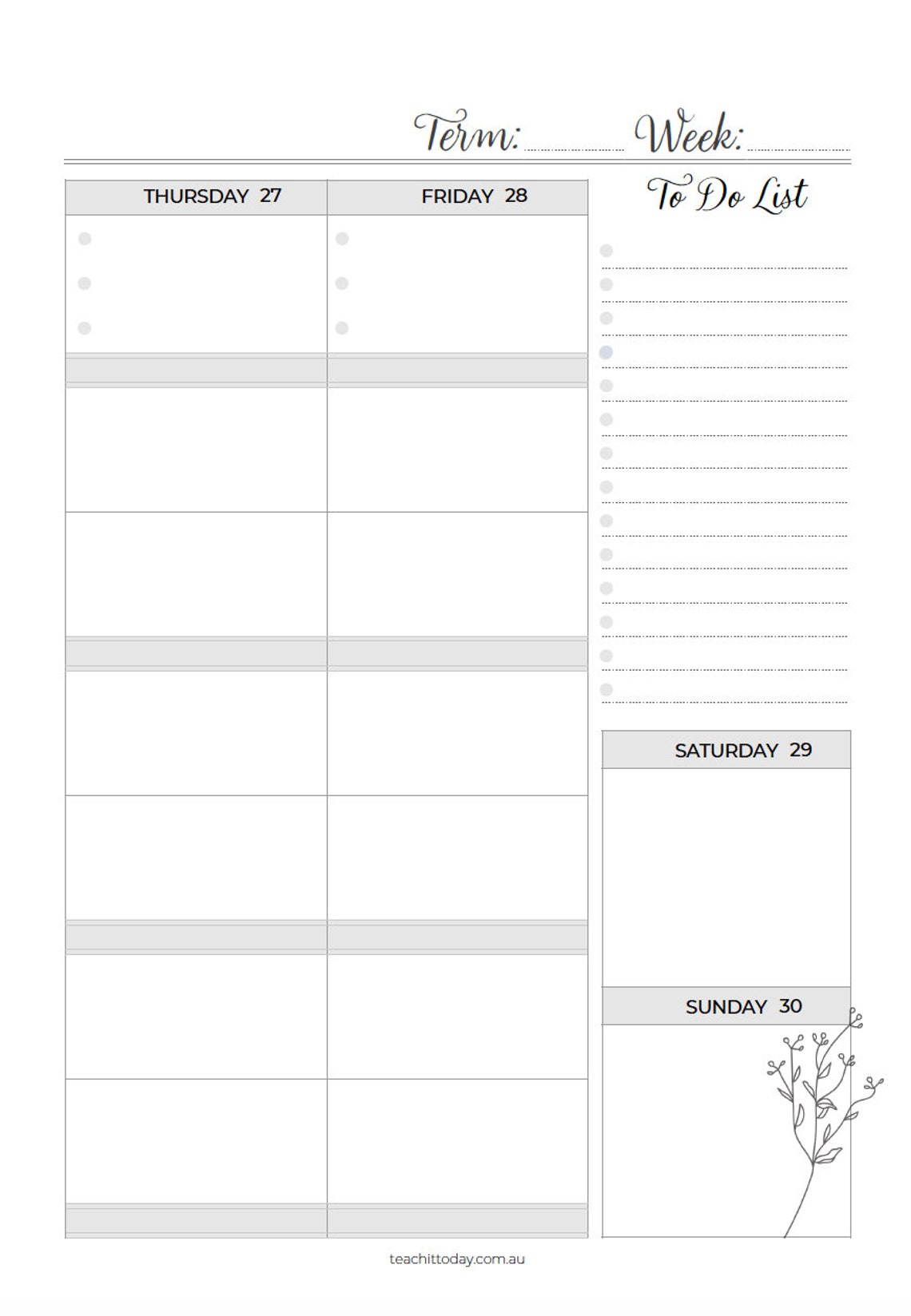 Teacher Planner 2022 Australia Printable - Etsy Australia