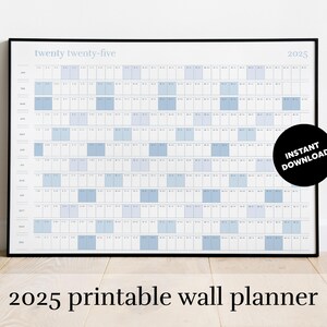 2025 Full-year Blue Wall Planner. Available in A0, A1, A2, A3, and A4 ...