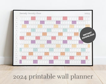 2024 Full-year Green Wall Planner. Available in A0, A1, A2, A3, and A4 ...