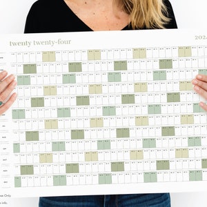 2024 Full-year Green Wall Planner. Available in A0, A1, A2, A3, and A4 ...