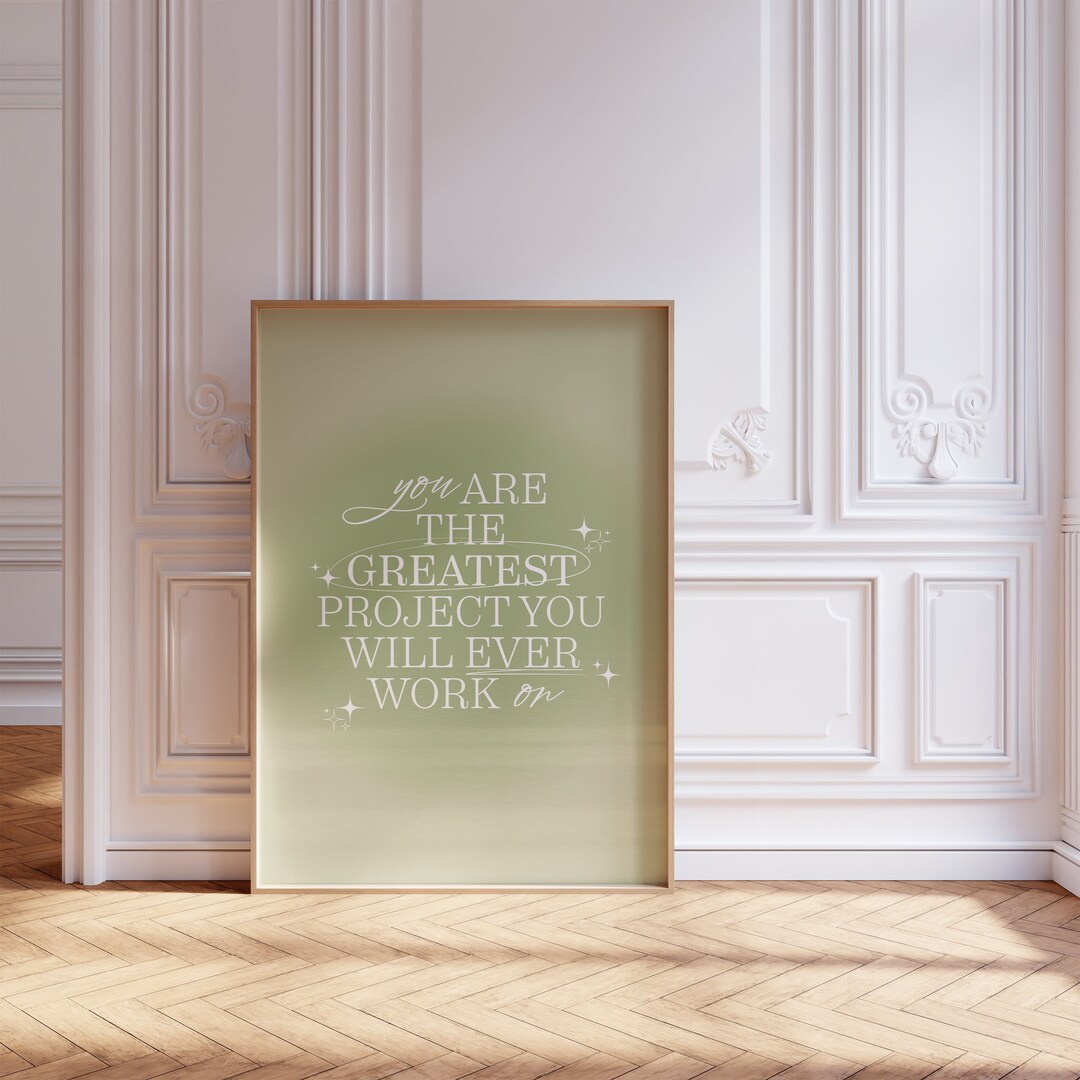 Green Gradient Quote Poster: Inspirational Wall Art (digital Download ...