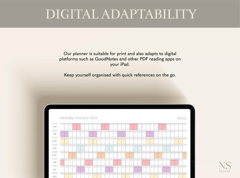 2025 Full-year Colour Wall Planner. Available in A0, A1, A2, A3, and A4 Landscape Format ...