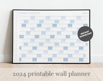 2024 Full Year Green Wall Planner A0,A1,A2,A3 & A4 Landscape Yearly ...