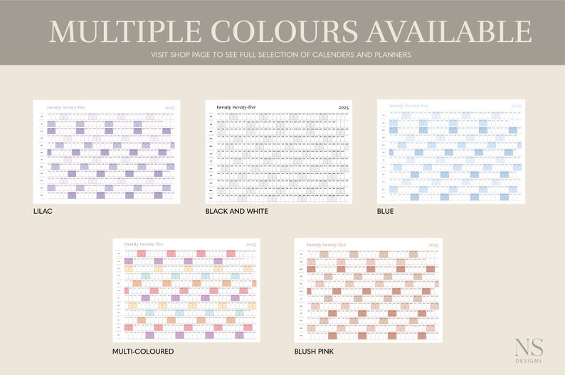2025 Full-year Green Wall Planner. Available in A0, A1, A2, A3, and A4 ...