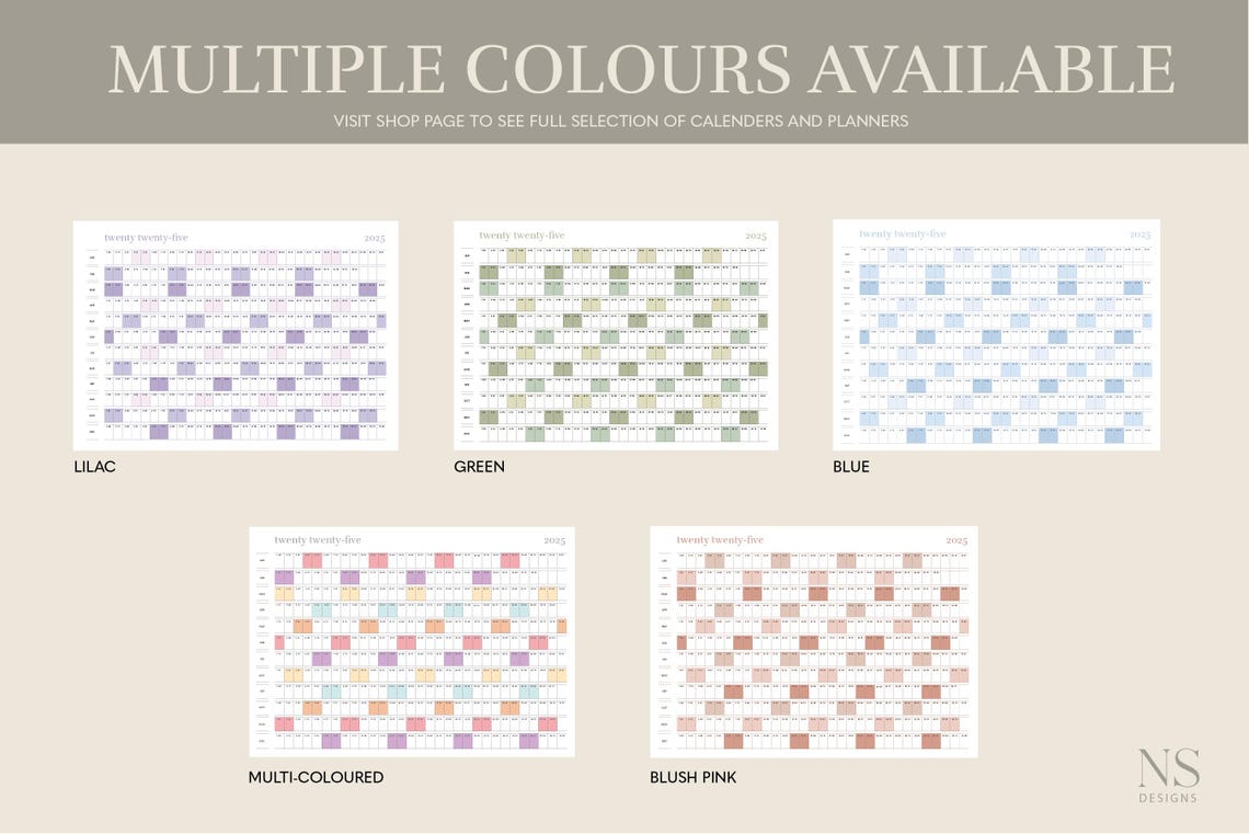 2025 Full Year Wall Planner: Minimalist Landscape Calendar (printable ...