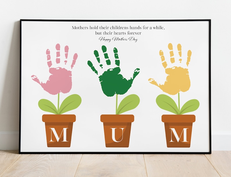 Handprint Art for Mother's Day | Easy DIY From Kids | Crafts for ...
