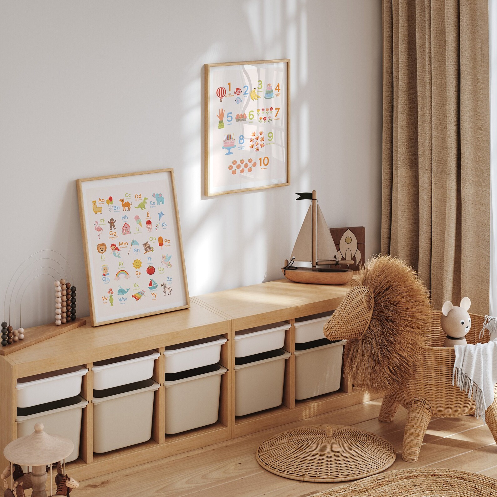 Kids Alphabet and Numbers Print: Playroom Nursery Decor (digital ...