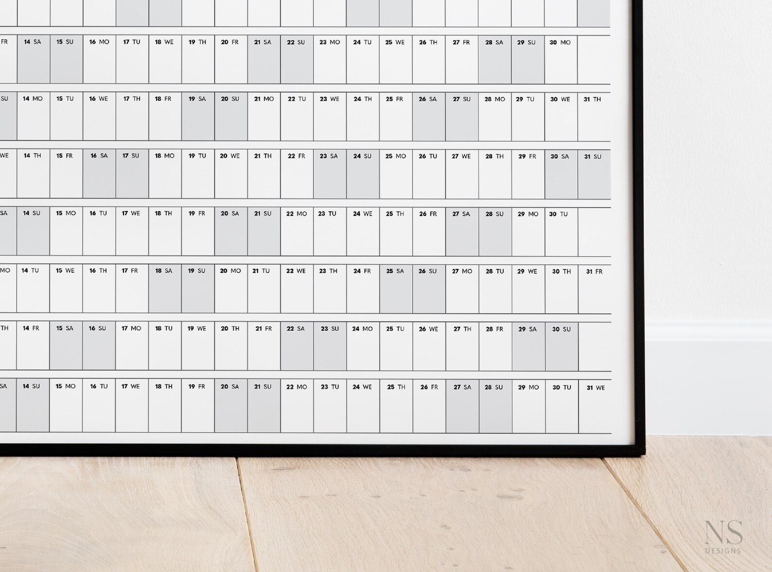 2025 Full Year Wall Planner. Available in A0, A1, A2, A3, and A4 ...