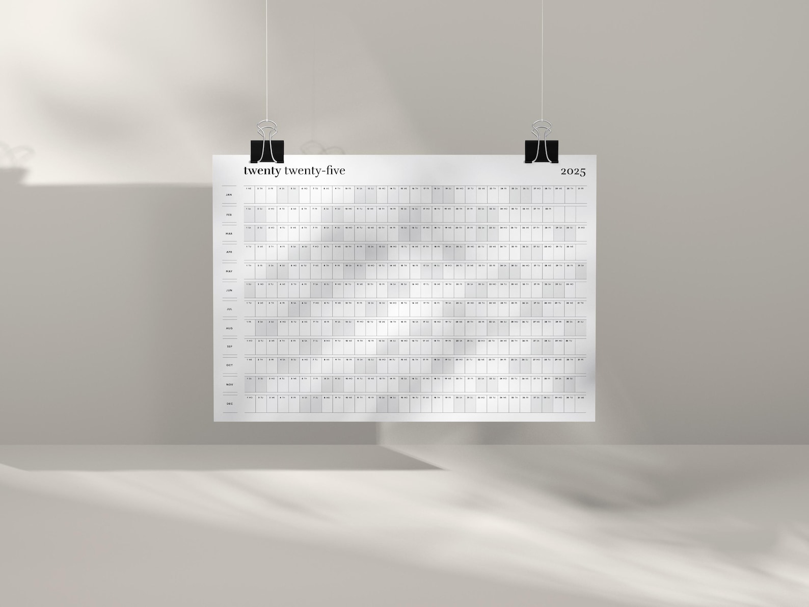 2025 Full Year Wall Planner. Available in A0, A1, A2, A3, and A4 ...