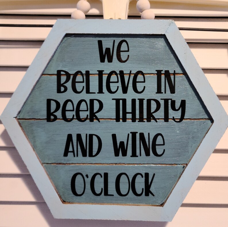 Beer Thirty and Wine O'clock: Funny Various Size Wood Signs, Indoor ...