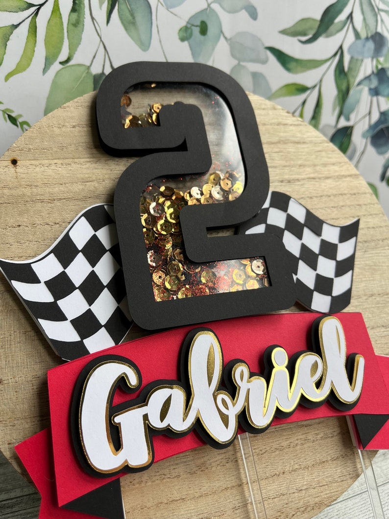 Two Fast . Race Car Inspired Cake Topper . Race Car Theme Party . Speed ...