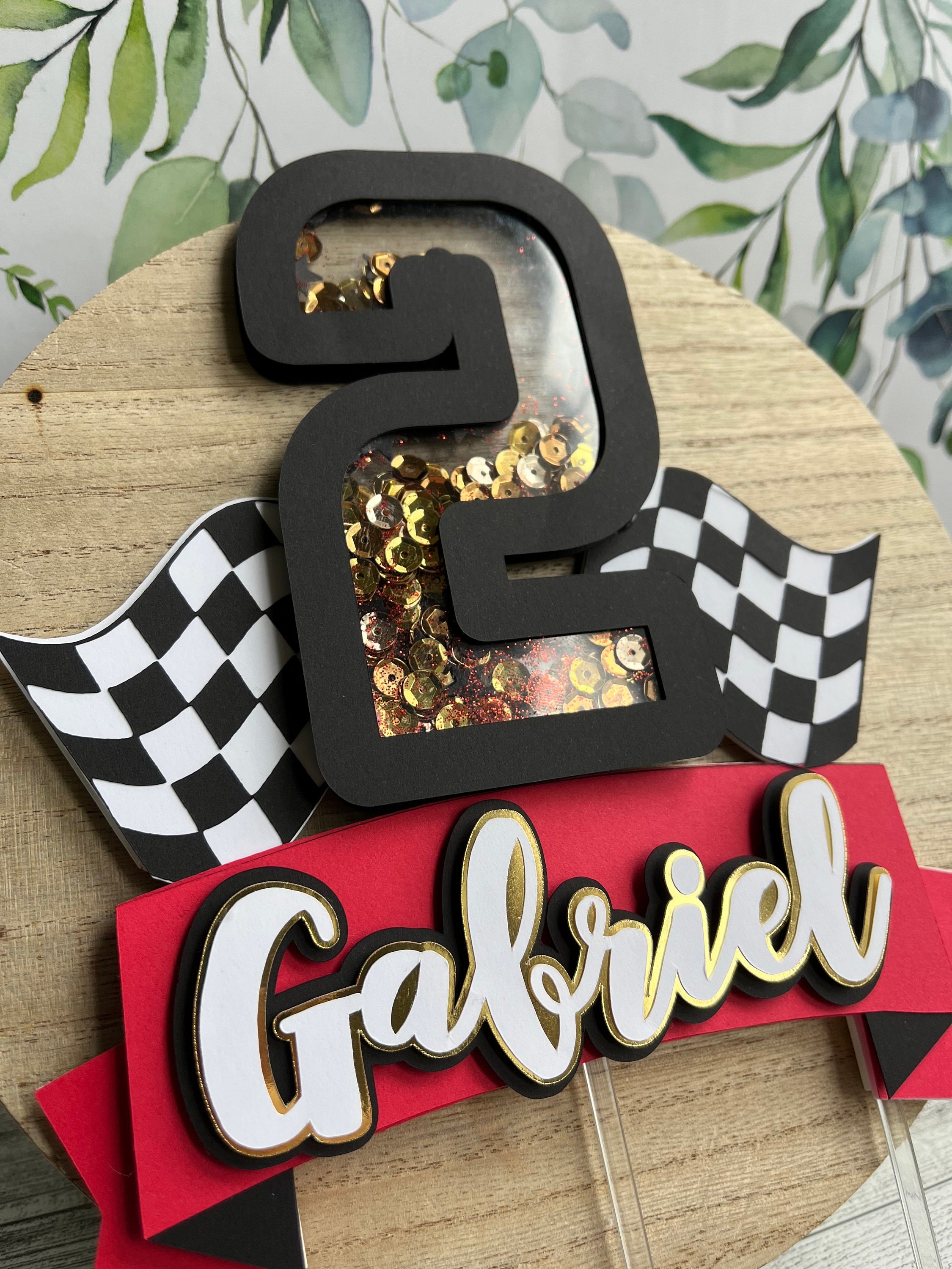 Two Fast . Race Car Inspired Cake Topper . Race Car Theme Party . Speed ...